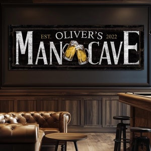 Personalized Mancave Sign, Beer Theme Mancave Wall Decor, Vintage ...