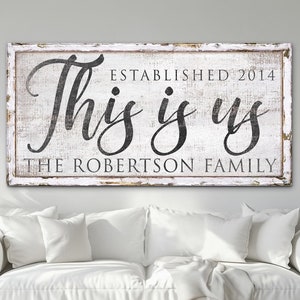 Customized This is Us Sign, Vintage Family Name Wall Art, Rustic Family ...