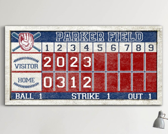 Custom Arched Rustic Baseball Vintage Sports Scoreboard - Etsy
