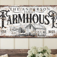 Personalized Farmhouse Canvas Art, Custom Family Name Canvas Decor ...