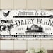 Custom Dairy Farm Sign, Personalized Family Name Farm Fresh Wall Art ...