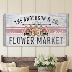 Custom Farm Fresh Flowers Sign, Personalized Modern Farmhouse Wall ...