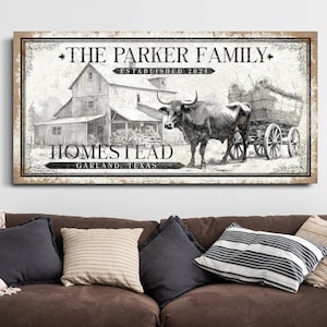 Personalized Homestead Sign, Custom Farmhouse Wall Art, Family Farm ...
