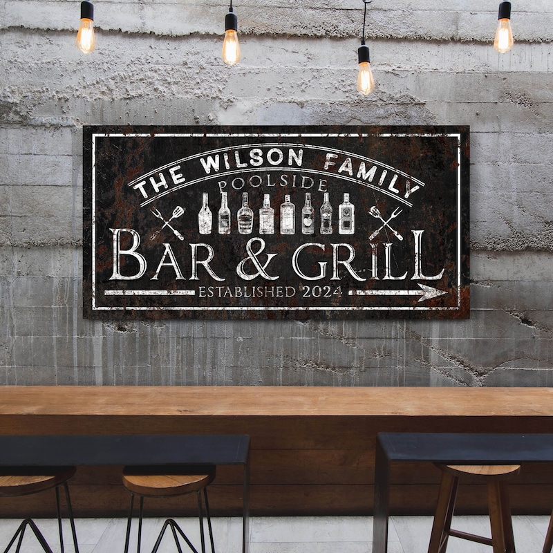 Bar and Grill Sign - Etsy