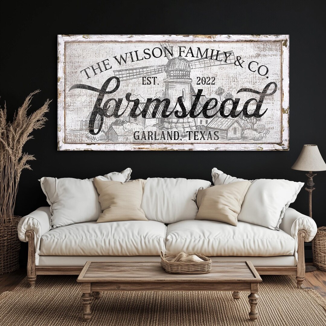 Customized Family Farmstead Sign, Rustic Homestead Sign, Vintage Family ...
