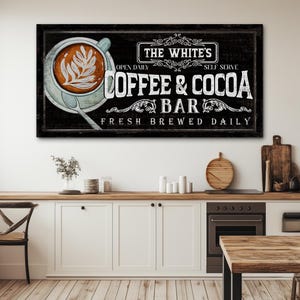 Custom Coffee and Cocoa Bar Sign, Coffee Bar Sign, Personalized ...
