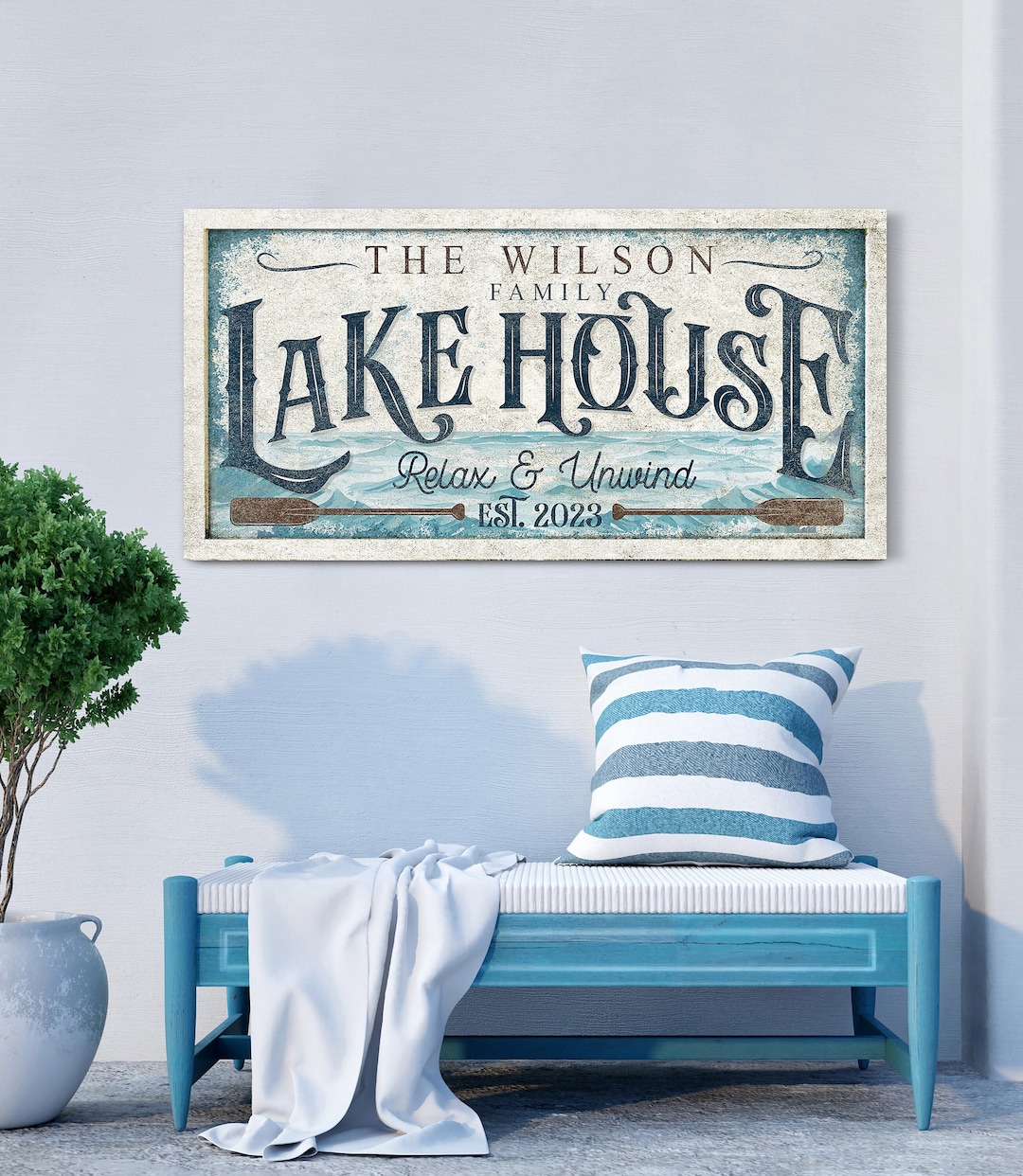 Personalized Lake House Sign Custom Lake Life Canvas Decor - Etsy
