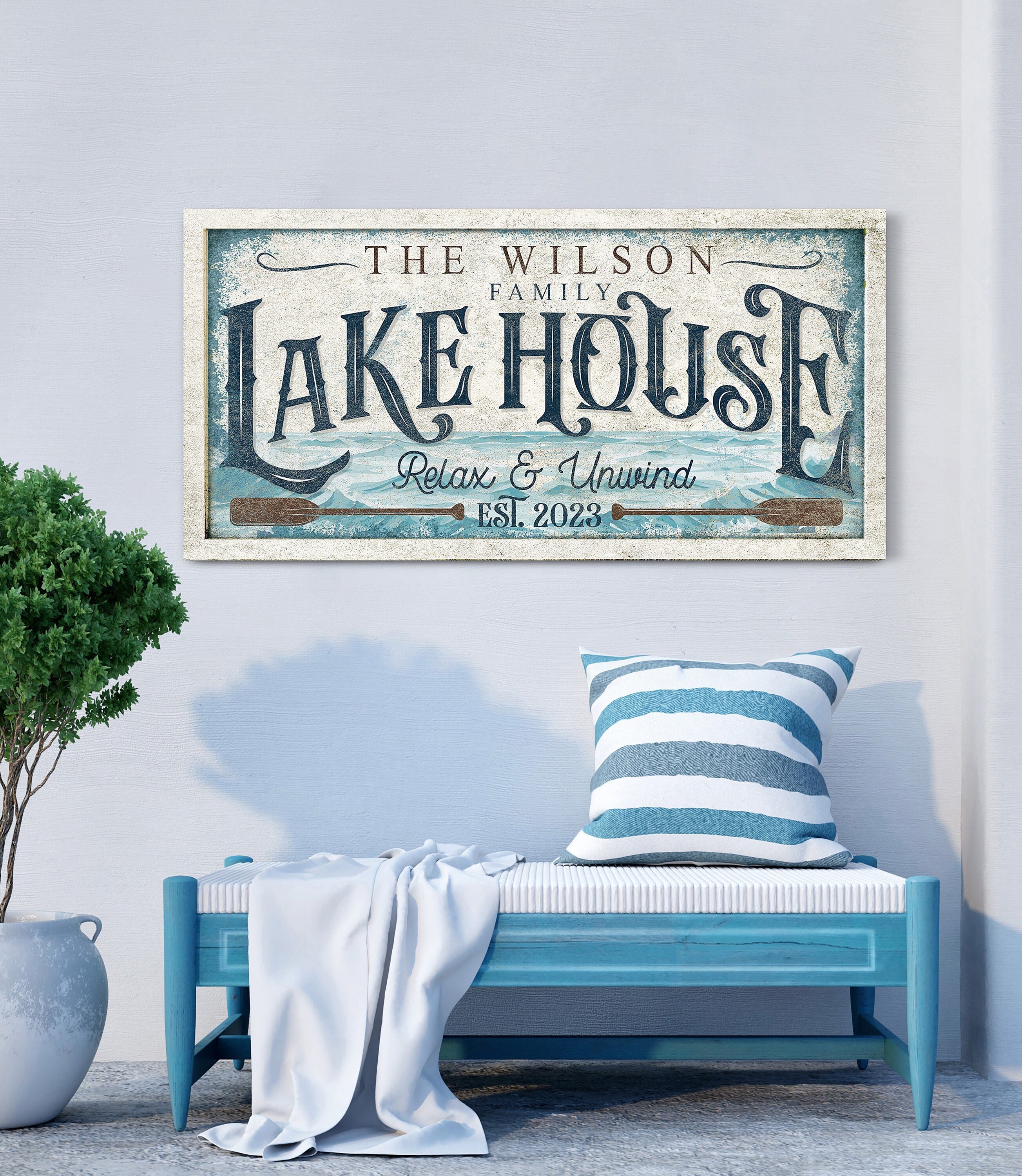 Personalized Lake House Sign Custom Lake Life Canvas Decor - Etsy
