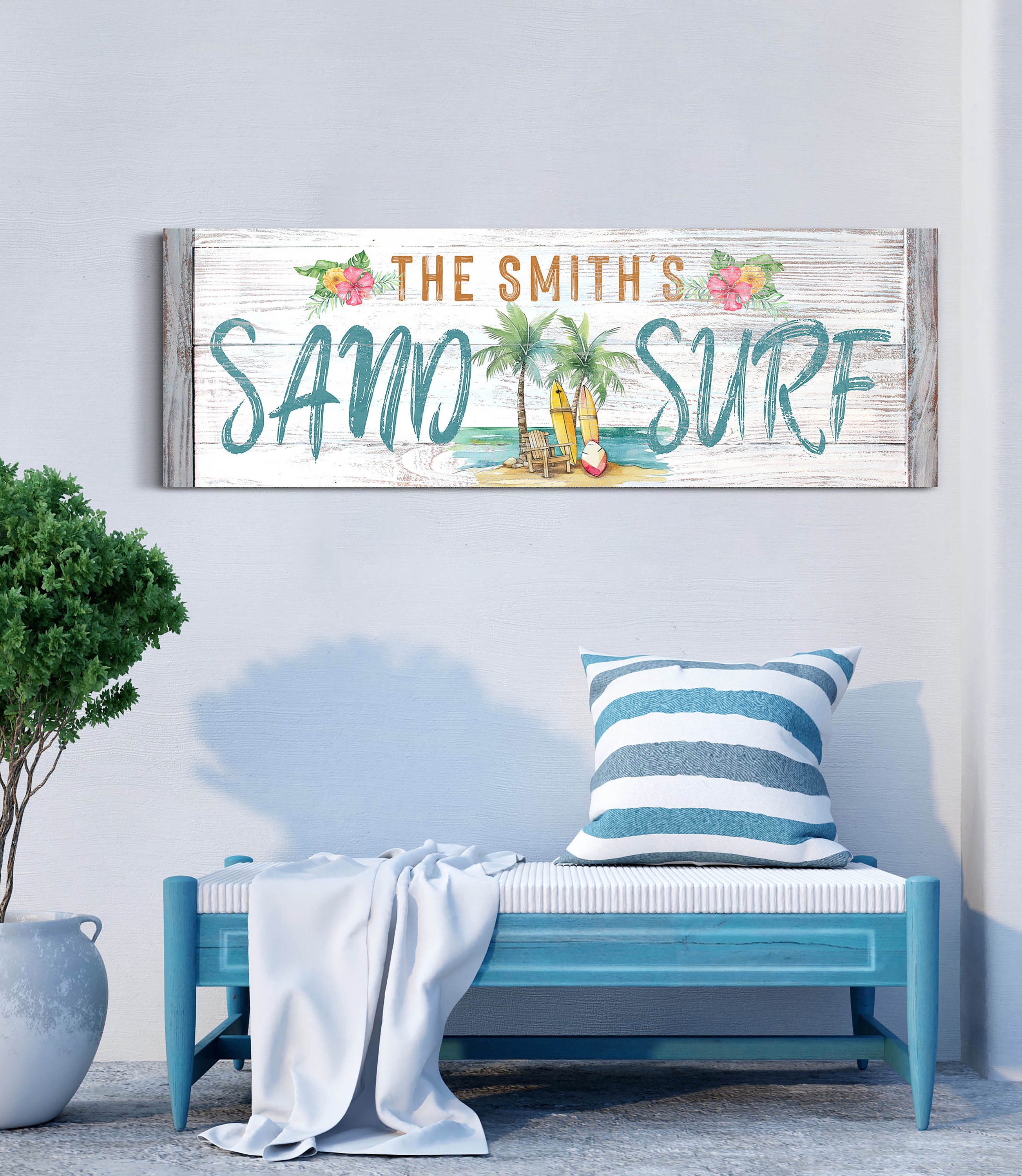 Personalized Sand and Surf Wall Decor Seaside Lover Gift - Etsy
