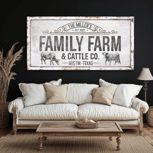 Personalized Family Farm and Cattle Co. Sign, Homestead Decor, Est ...