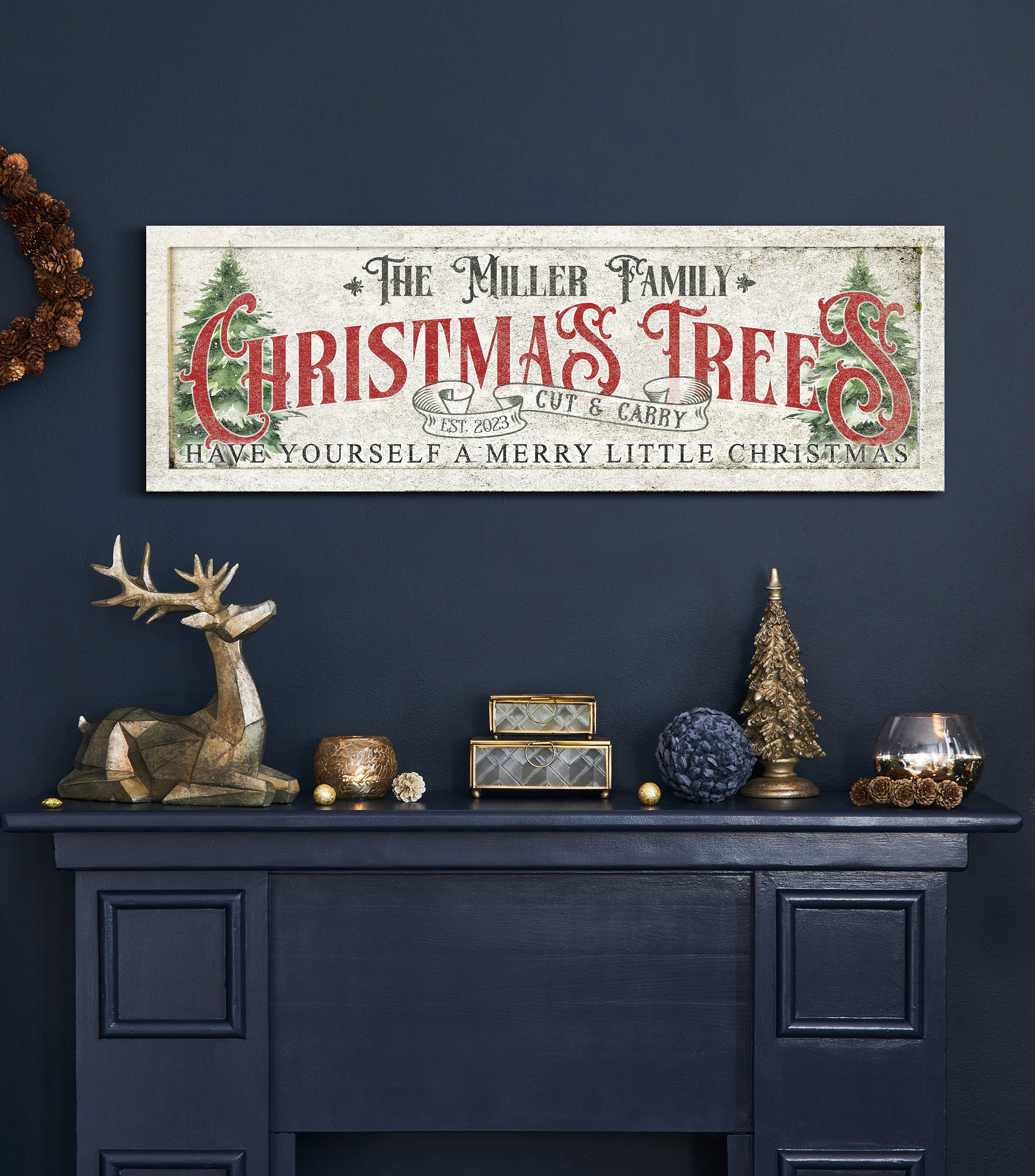 Custom Christmas Tree Farm Sign, Personalized Farm Fresh Christmas ...