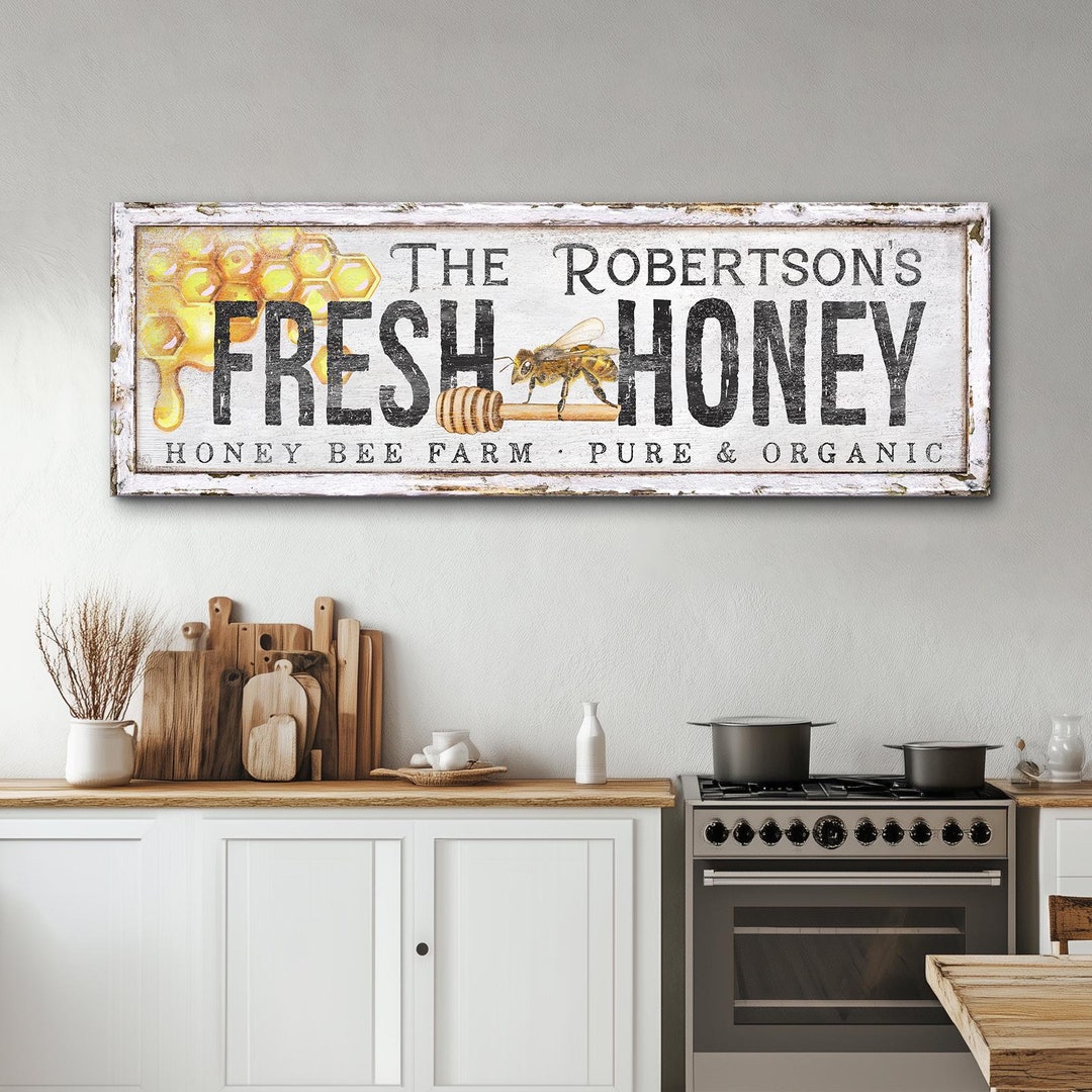 Fresh Honey Sign, Custom Honey Gift, Honey Seller Gift Sign, for Honey ...