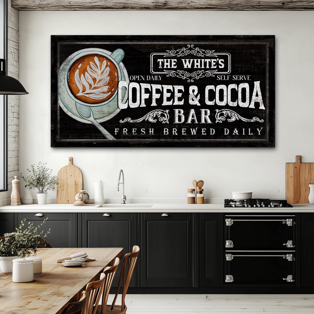 Custom Coffee and Cocoa Bar Sign, Coffee Bar Sign, Personalized ...