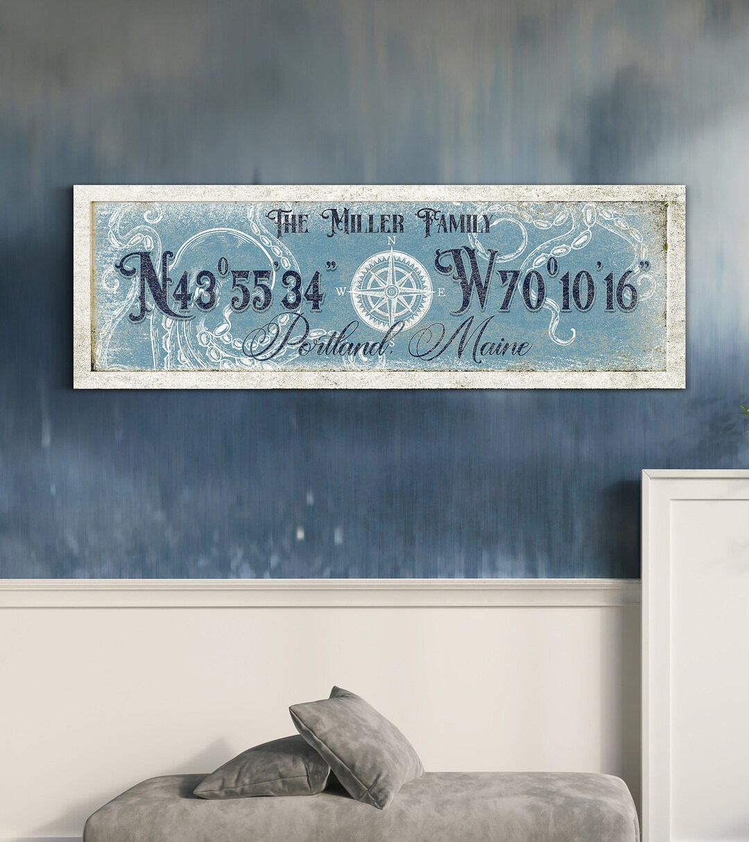 Custom Coordinates Canvas Art, Personalized Latitude Longitude Canvas ...