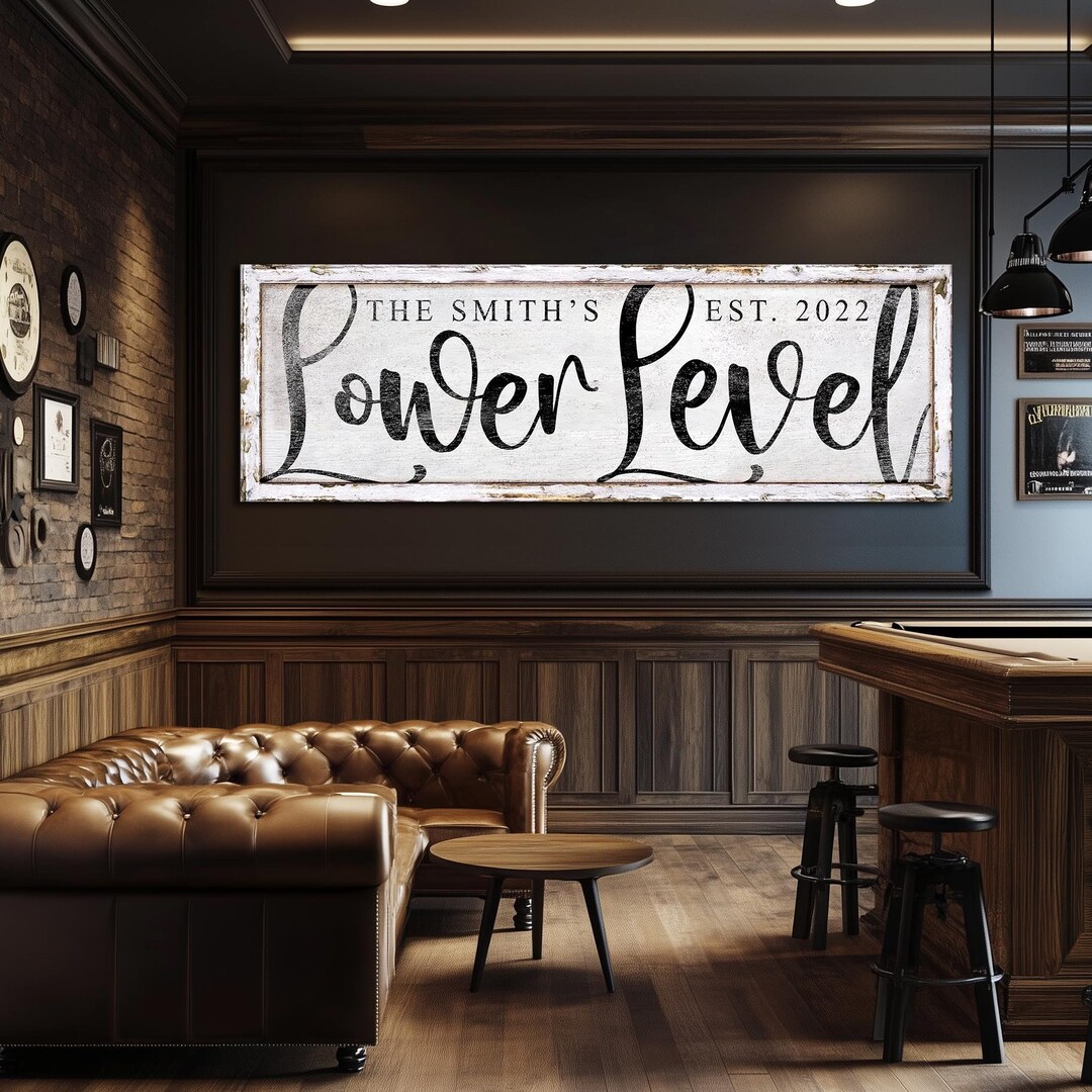 Customized Lower Level Sign, Vintage Mancave Sign, Rustic Basement ...