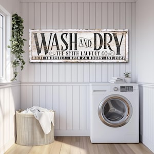 Customized Family Laundry Co Sign, Custom Wash and Dry Wall Art ...