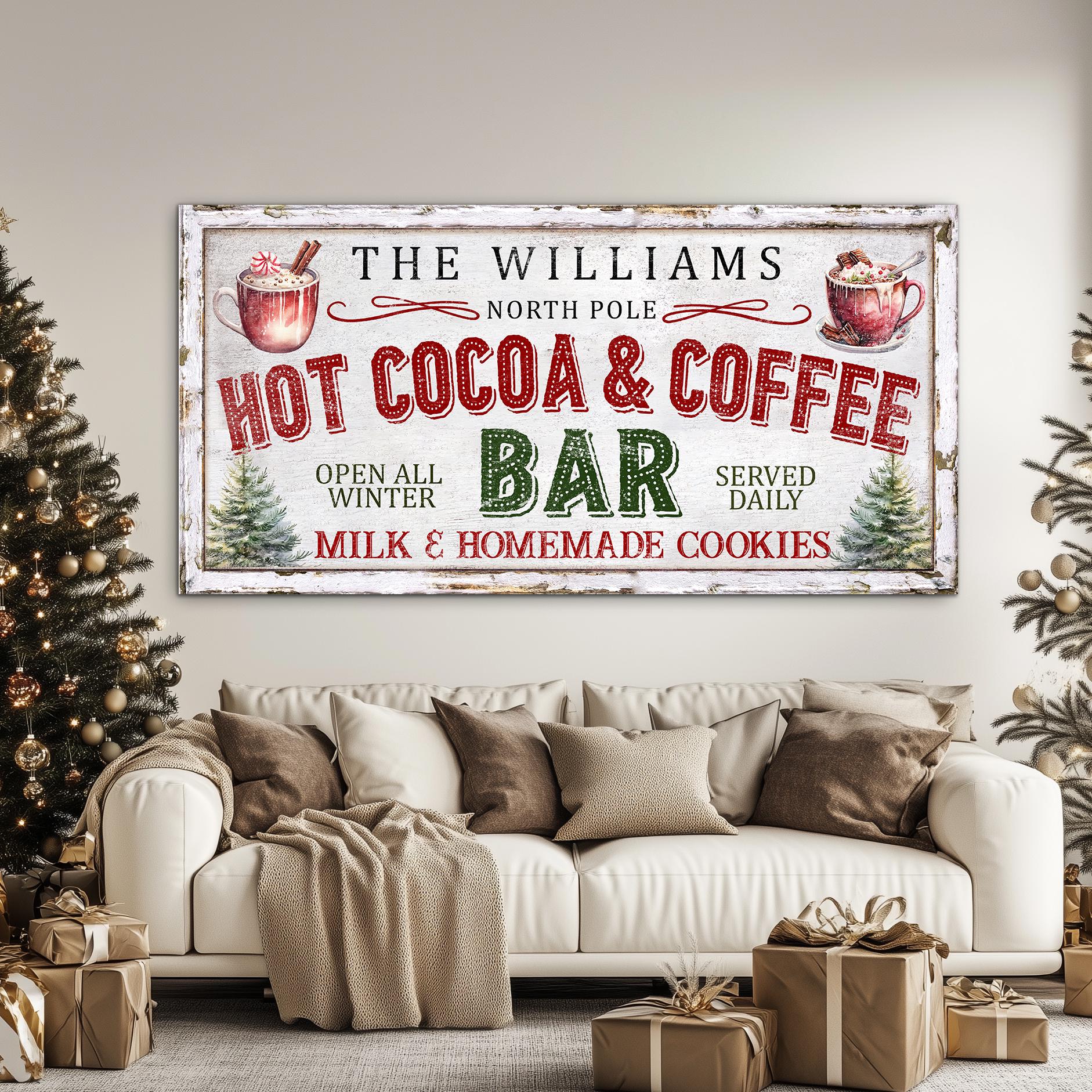 Personalized Christmas Hot Cocoa & Coffee Bar Sign, Custom Homemade ...