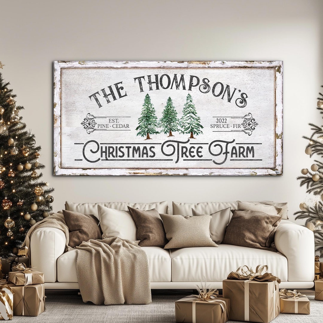Personalized Christmas Tree Farm Sign, Christmas Wall Decor, Winter ...