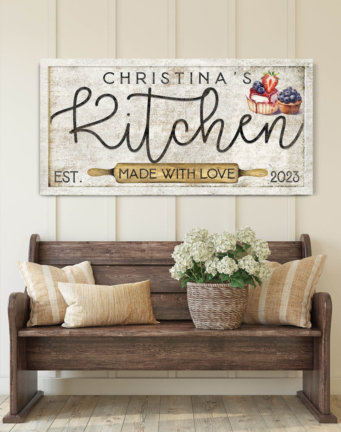 Personalized Family Kitchen Sign, Custom Gift Kitchen Decor, Kitchen ...