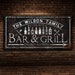 Custom Bar & Grill Sign, Backyard Bbq Sign, Personalized Bar Sign for ...