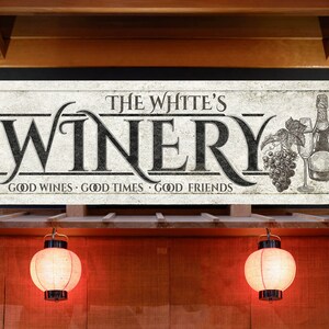 Personalized Winery Sign With Name, Wine Bar Wall Decor, Wine House ...