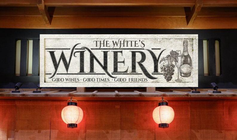 Personalized Winery Sign With Name, Wine Bar Wall Decor, Wine House ...