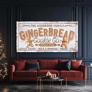 Personalized Gingerbread Cookie Co Sign, Custom Christmas Sign, Bakery ...
