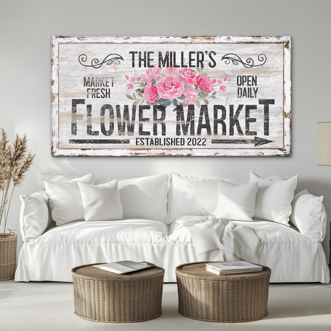 Custom Flower Market Sign, Flower Shop Decor, Flower Shop Sign, Florist ...