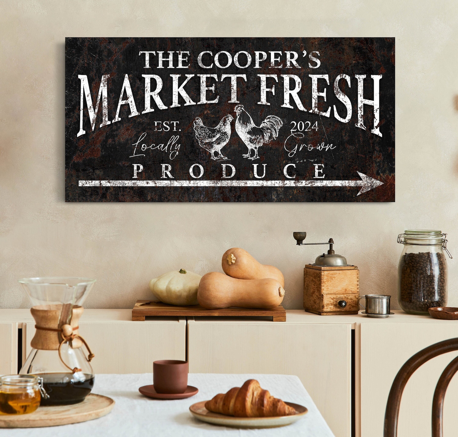 Personalized Market Fresh Produce Sign, Custom Family Name Farmer's ...