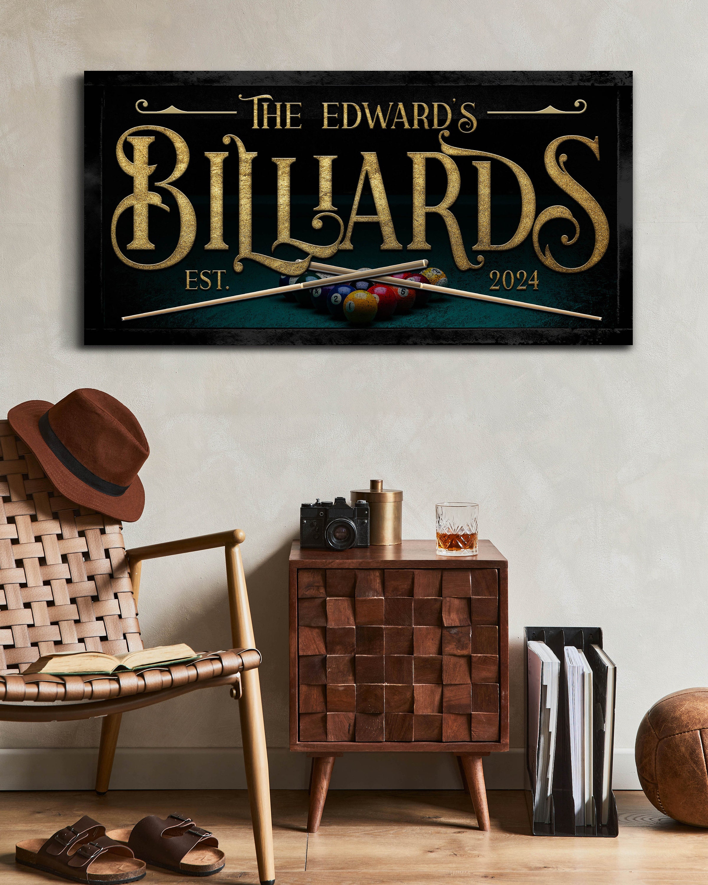 Personalized Billiards Sign, Custom Billiards Sign, Farmhouse Wall ...