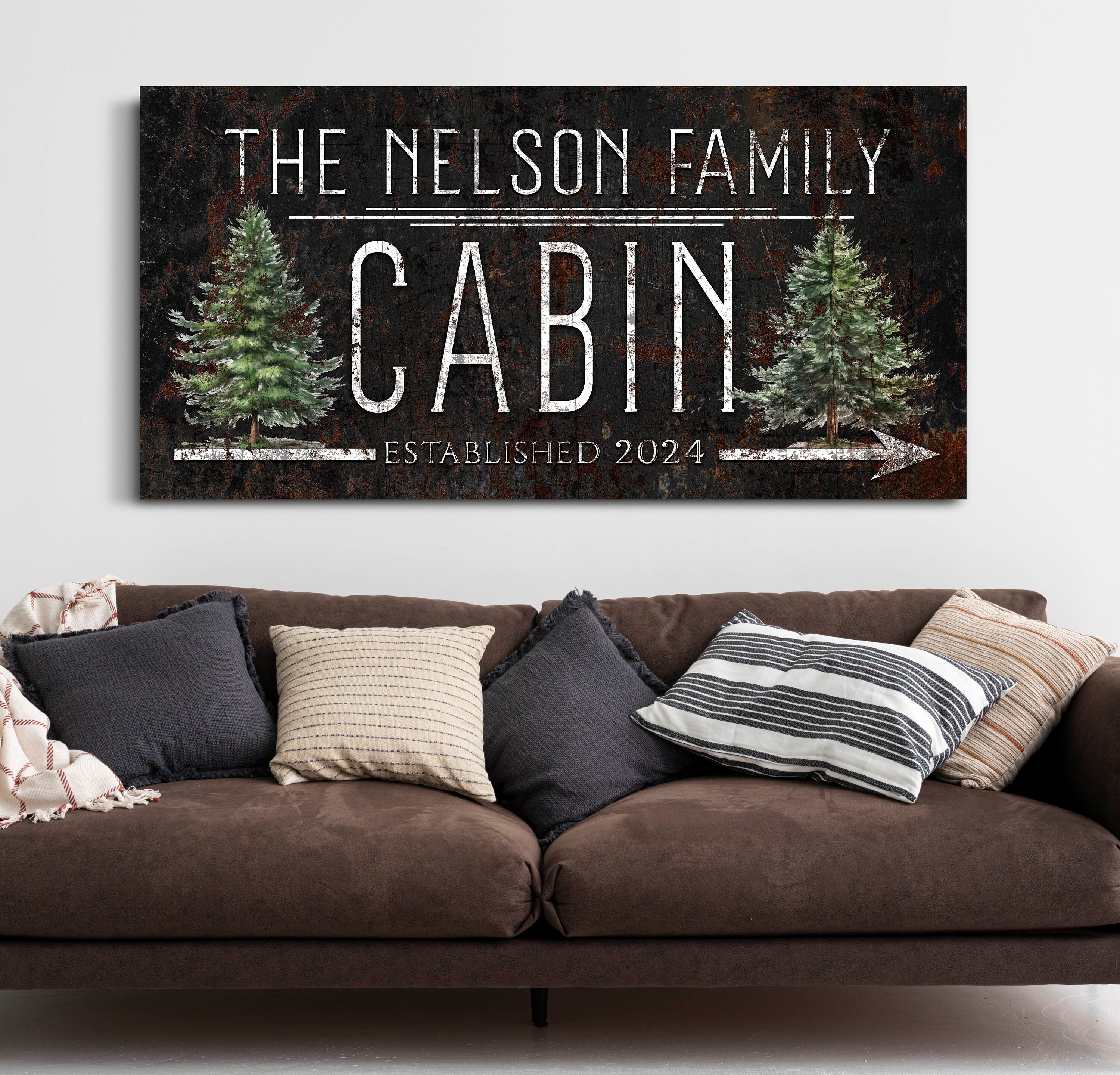 Custom Cabin Sign, Mountain House Decor, Family Cottage Sign, Modern ...