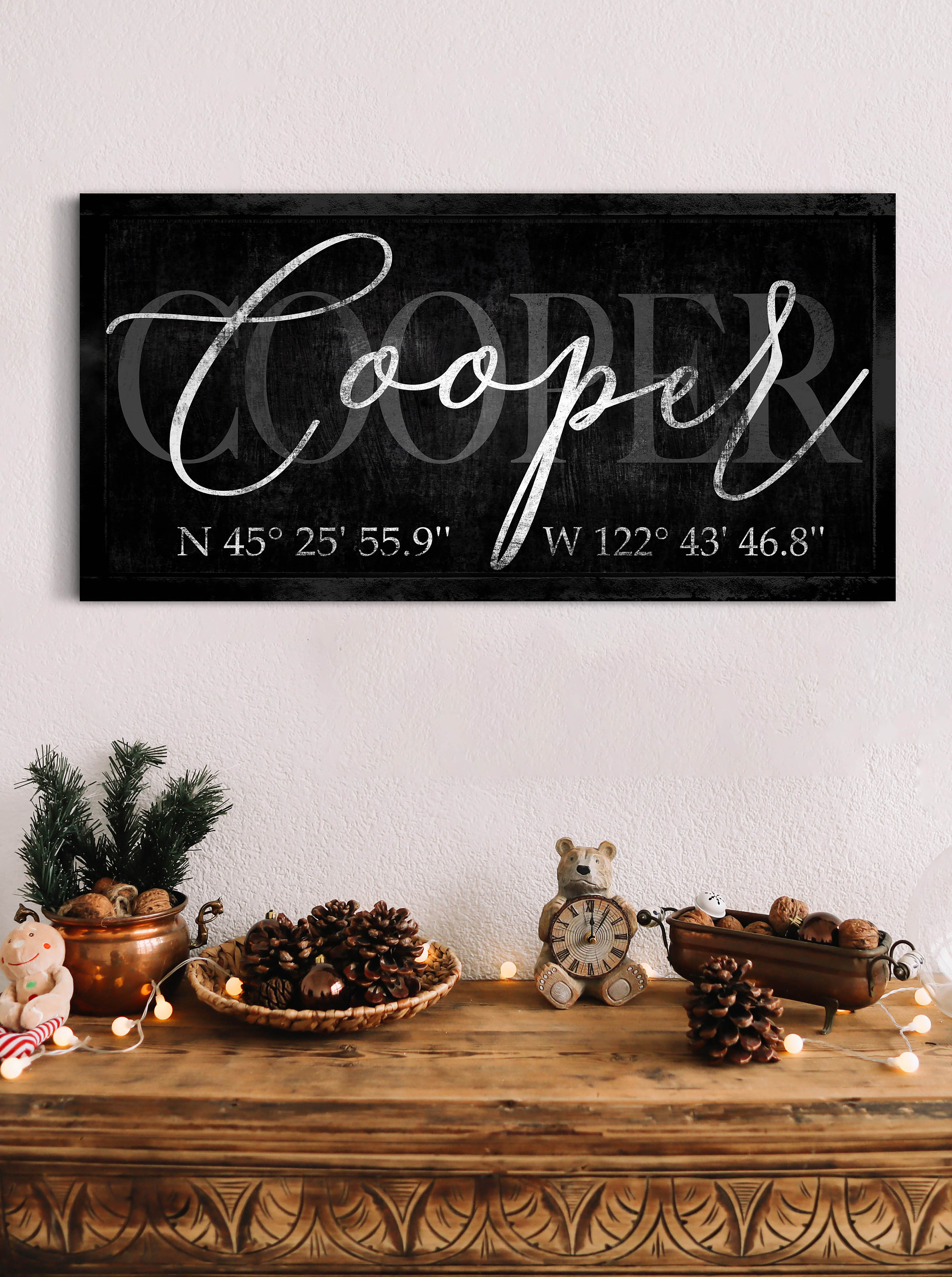 Personalized Coordinates Sign, Custom GPS Coordinates Wall Art With ...