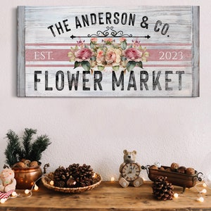 Custom Farm Fresh Flowers Sign, Personalized Modern Farmhouse Wall ...