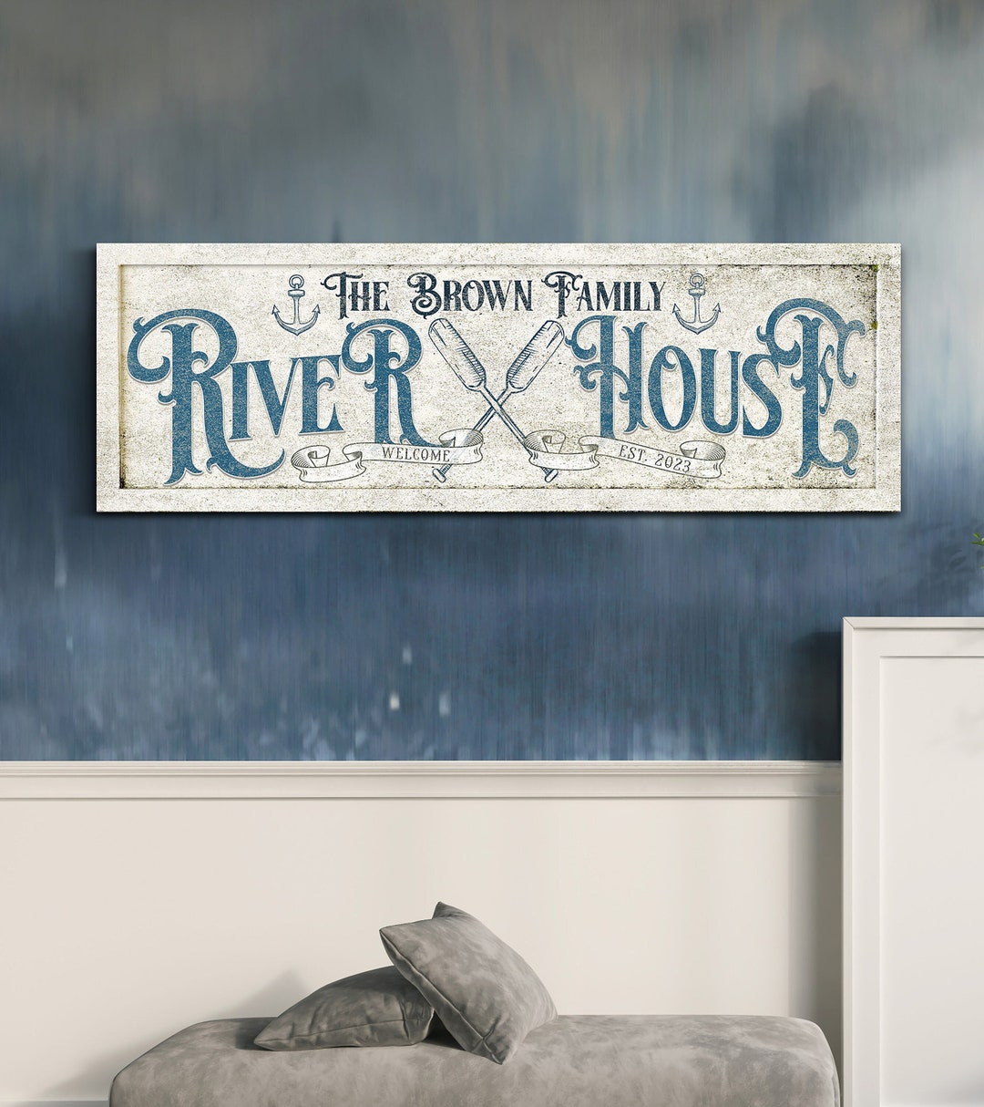Personalized River House Sign, Custom Welcome to River House Canvas Art ...