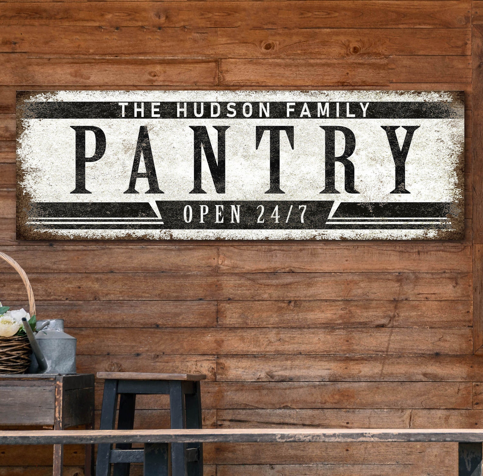 Personalized Pantry Sign, Kitchen Wall Decor, Vintage Pantry Sign ...