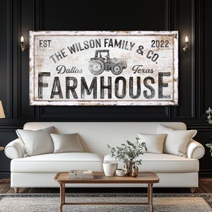 Personalized Farmhouse Sign, Family Name Sign, Vintage Farmstead Decor ...
