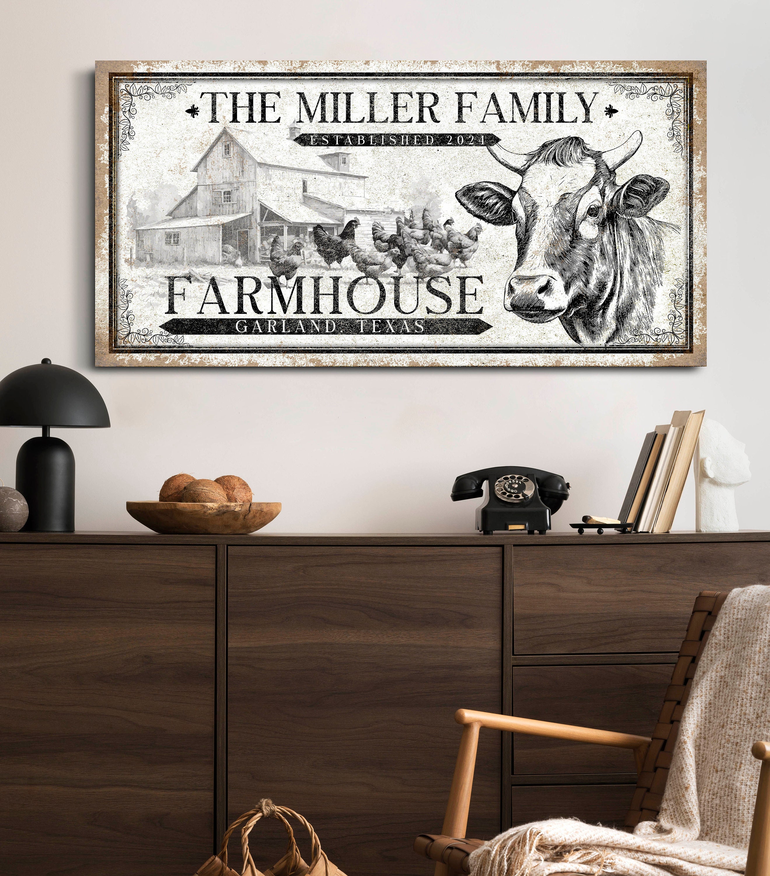 Custom Farmhouse Sign, Personalized Farm Wall Art, Rustic Homestead ...