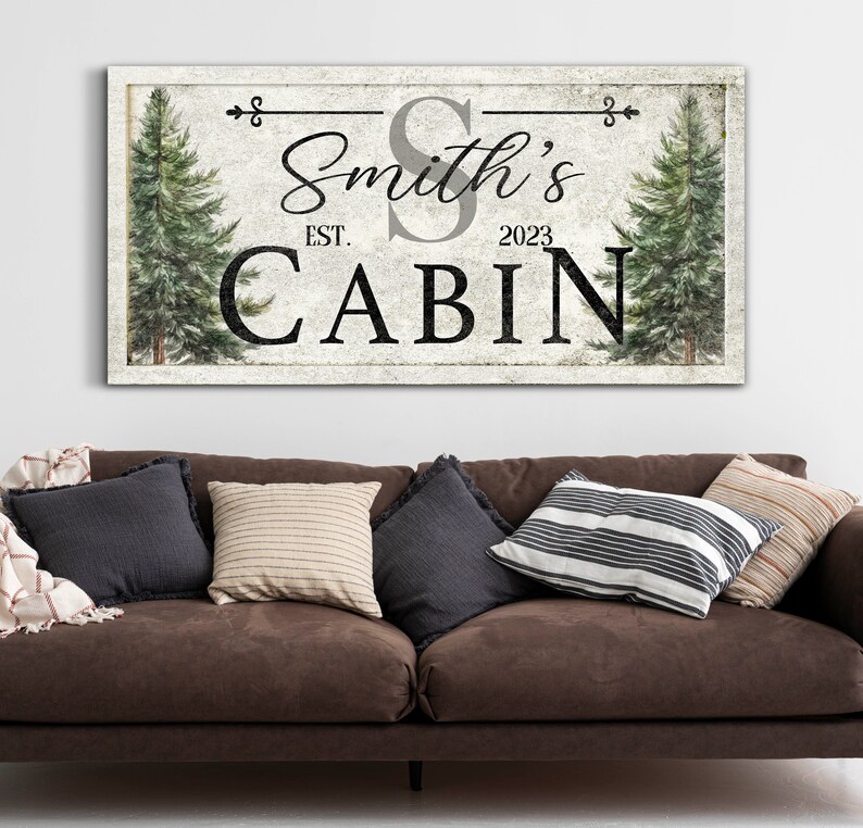 Personalized Cabin Sign, Custom Family Name Sign, Custom Cabin Decor ...