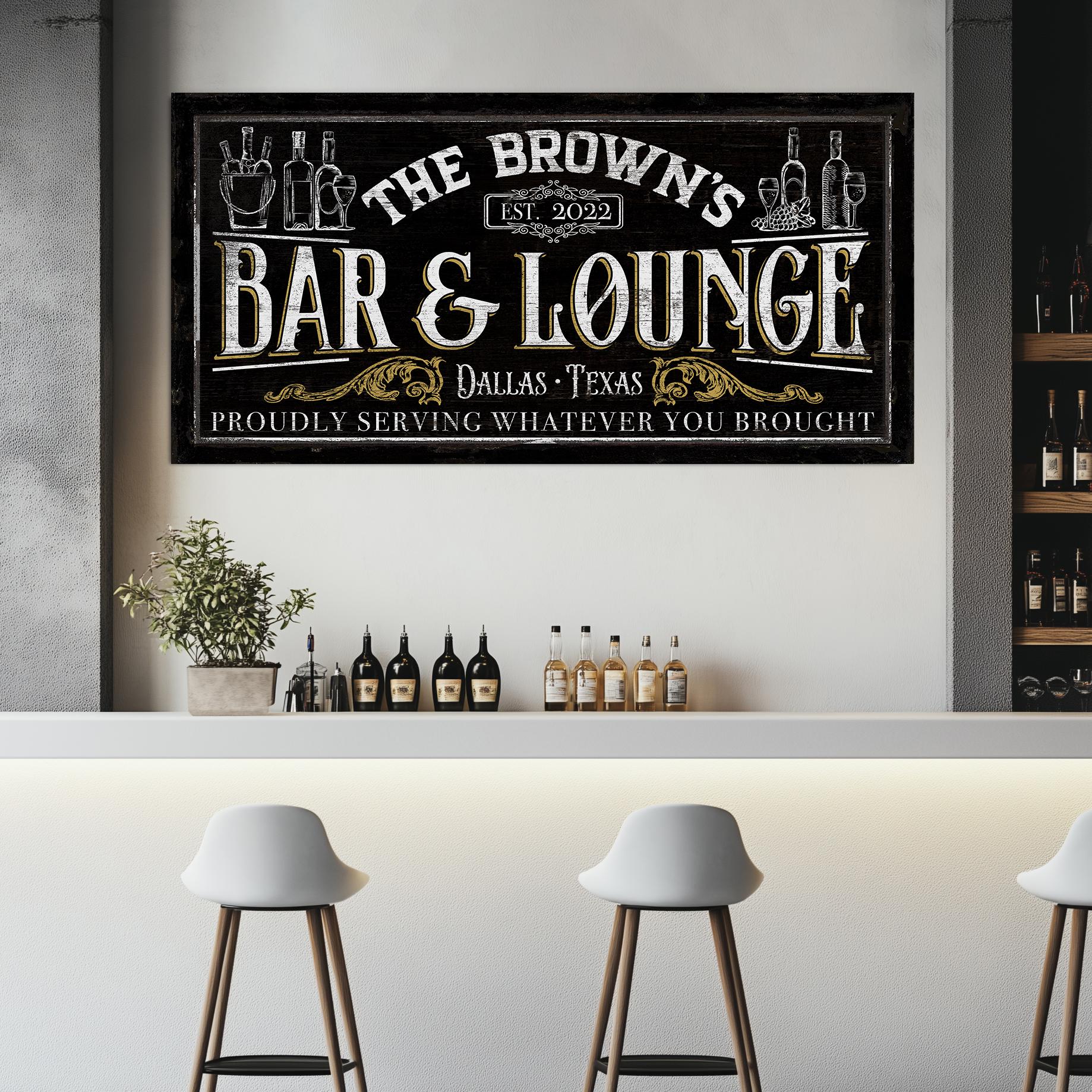 Personalized Bar & Lounge Sign, Home Bar Sign, Basement Pub Deco ...