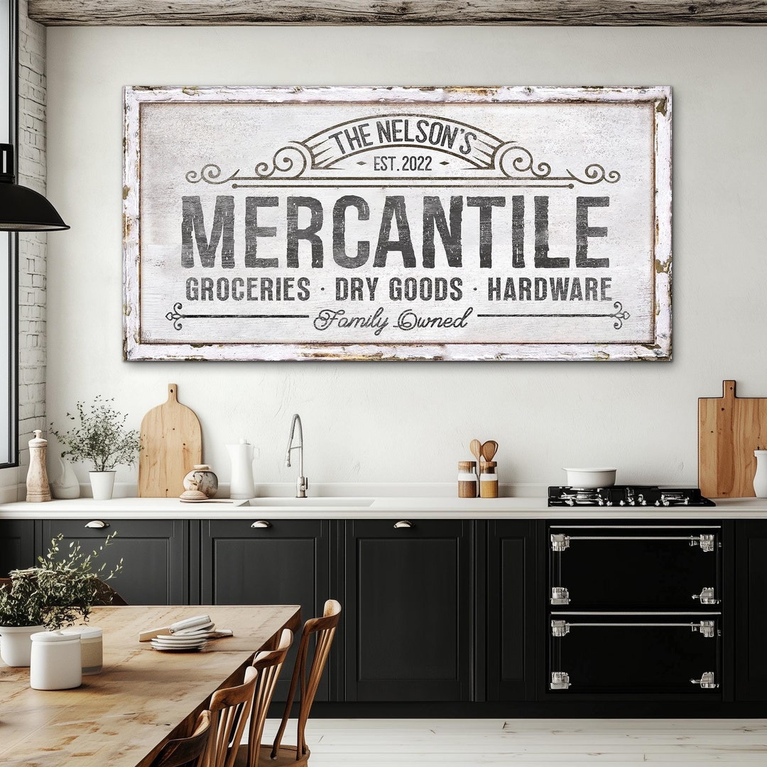 Custom Mercantile Store Sign, General Store Decor, Personalized Family ...