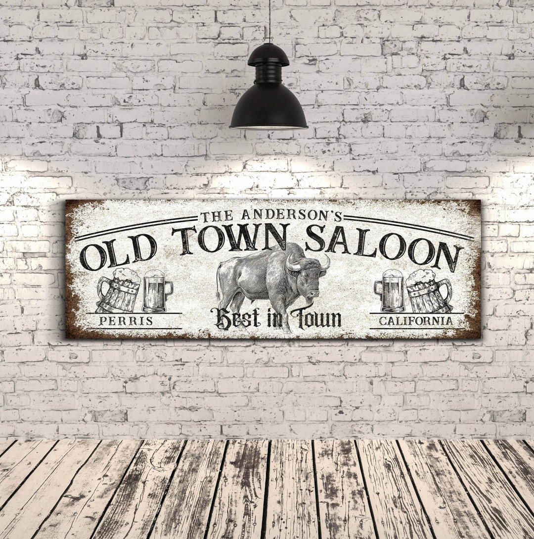 Custom Buffalo Brewing Company Sign, Personalized Bar Wall Art With ...