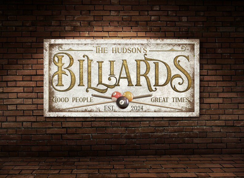Custom Billiards Sign, Basement Man Cave Decor, Game Room Signs, Gifts ...