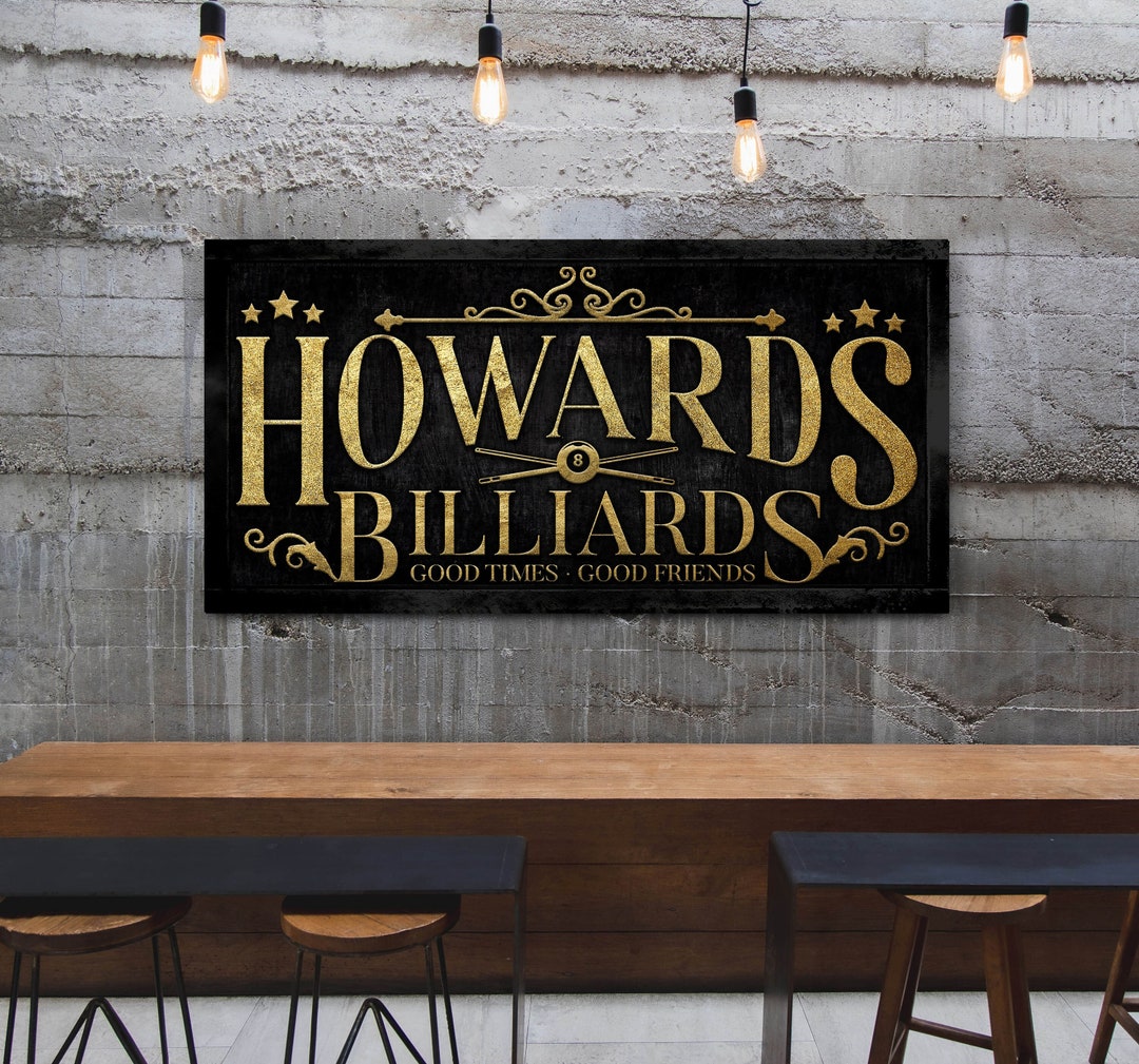 Custom Billiards Sign, Basement Man Cave Decor, Game Wall Art, Gifts ...