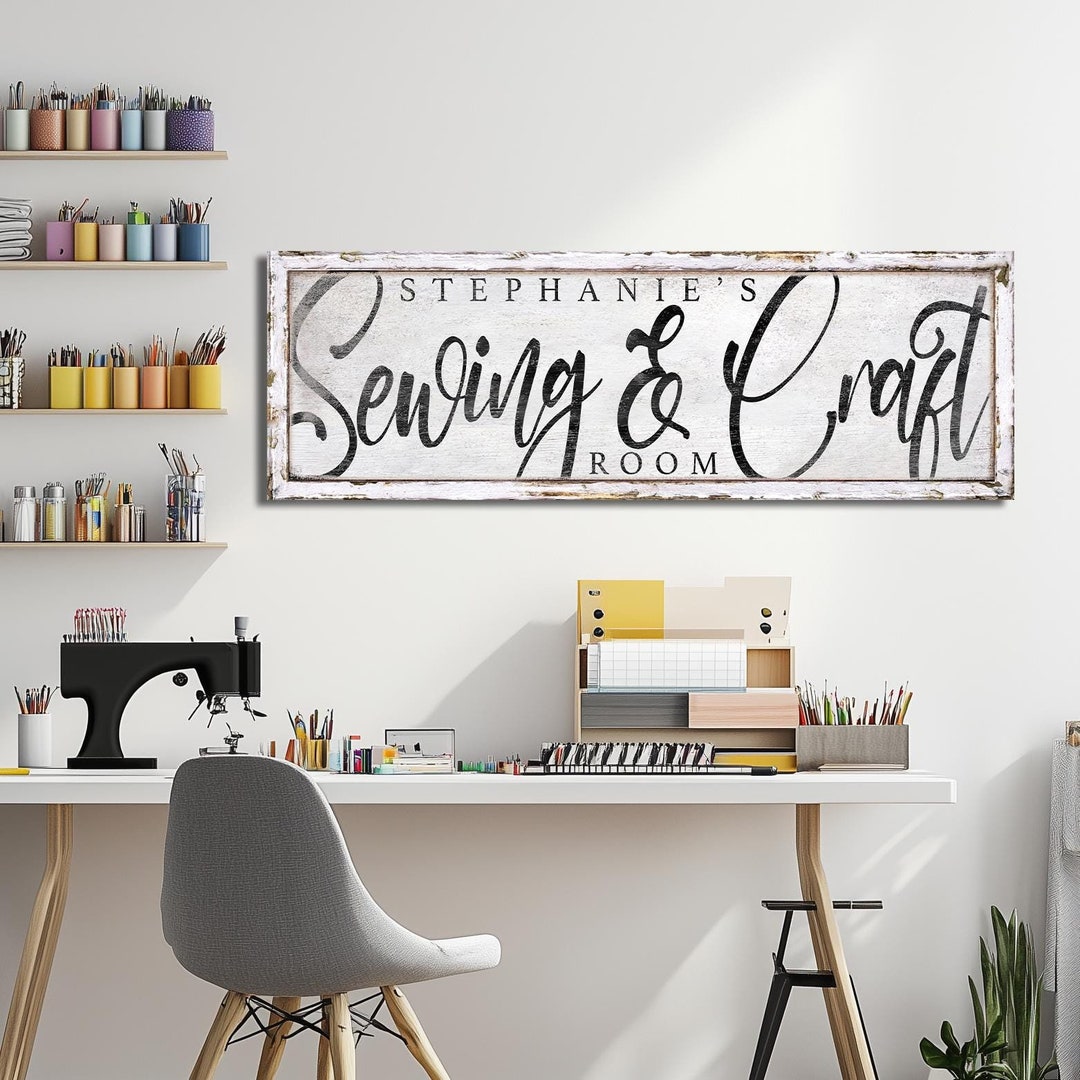 Customized Sewing and Craft Room Sign, Sewing Room Decor, Vintage Craft ...