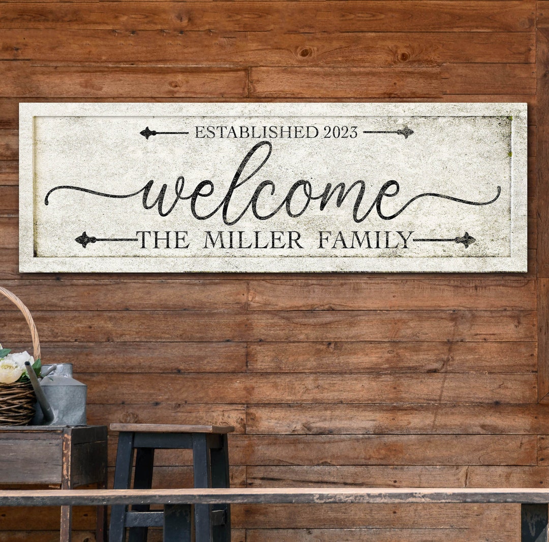 Personalized Family Name Sign, Custom Welcome Sign, Family Name Welcome ...
