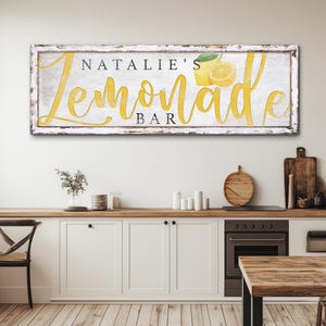 Custom Lemonade Bar Sign, Rustic Kitchen Decor, Personalized Summer Bar ...