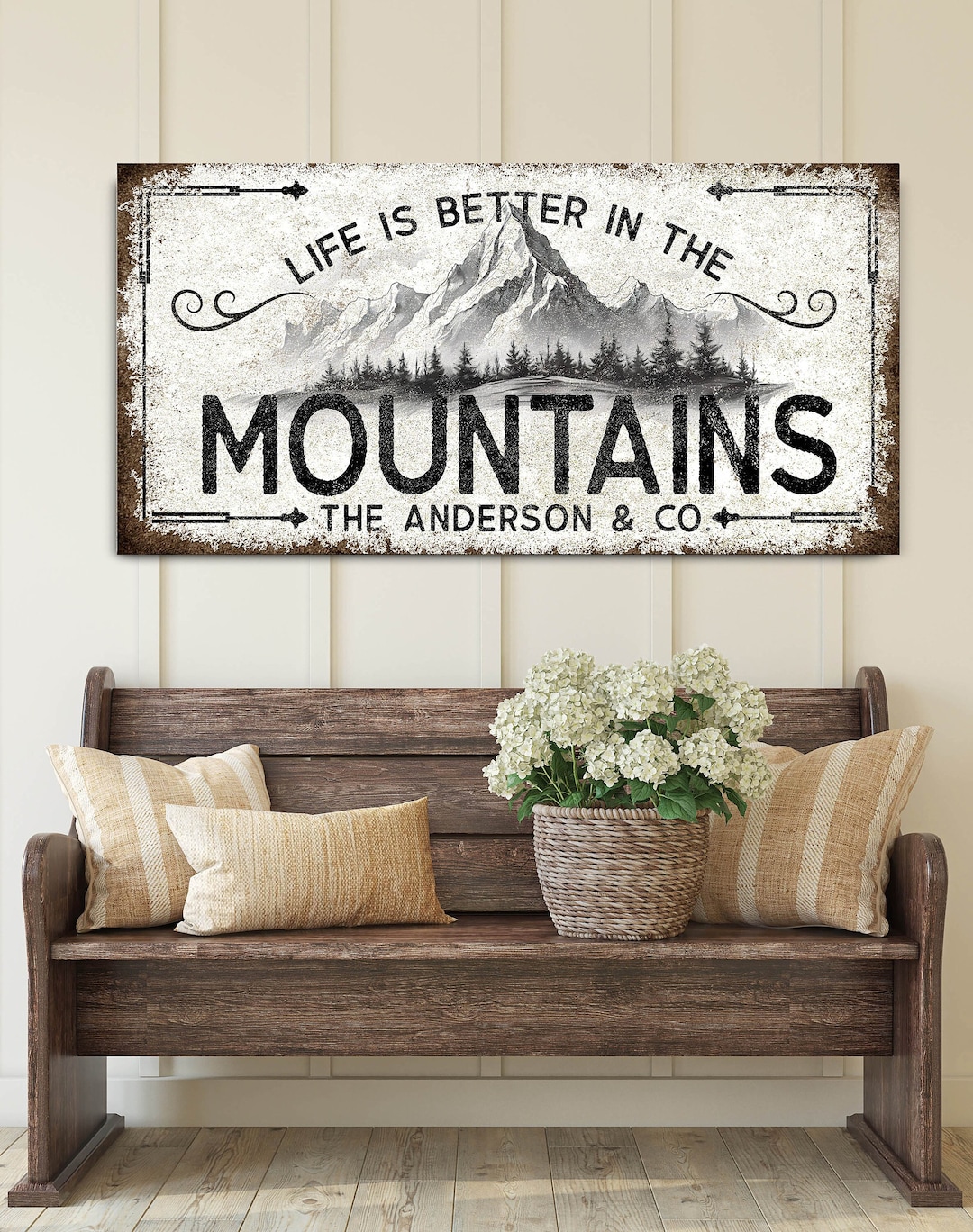 Personalized Home Sign, Life is Better in the Mountains Wall Art ...