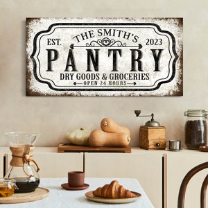 Custom Family Pantry Sign, Personalized Pantry Sign, Kitchen Wall Decor ...