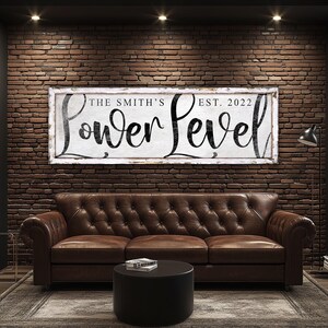 Customized Lower Level Sign, Vintage Mancave Sign, Rustic Basement ...
