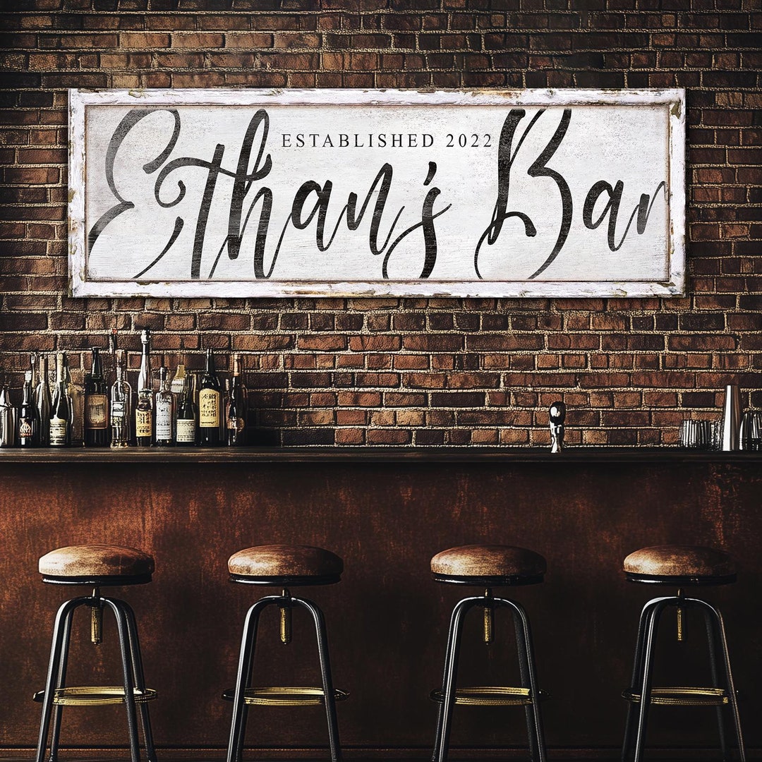 Custom Bar Sign, Rustic Home Pub Sign, Mancave & Basement Wall Decor ...